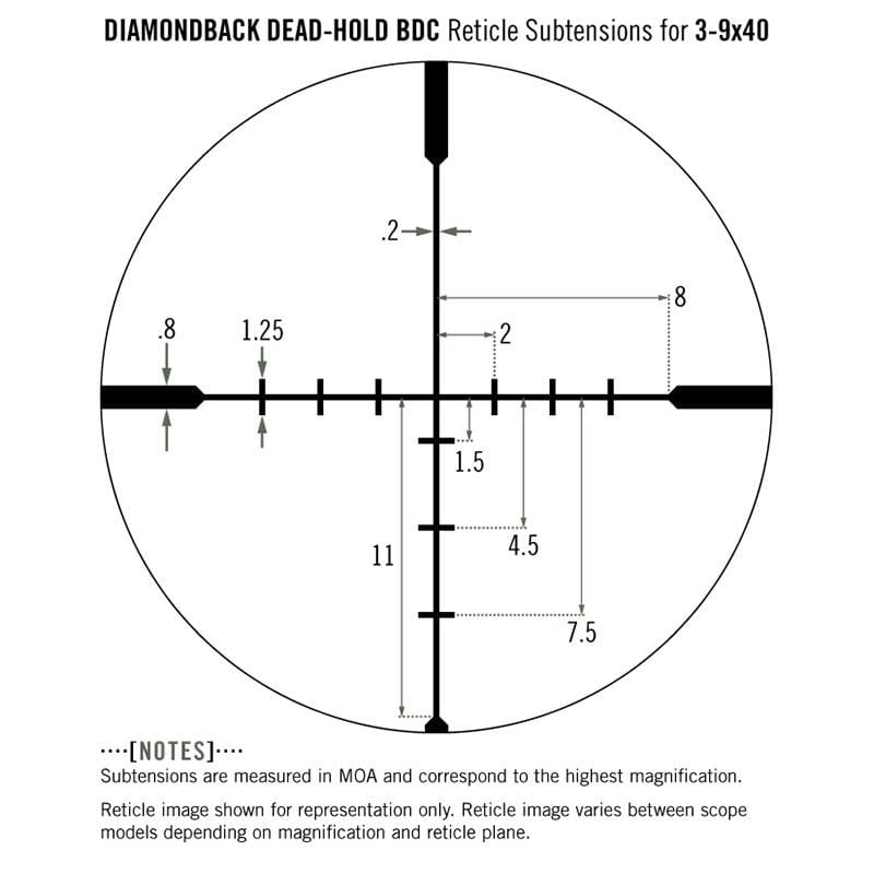 Vortex Diamondback 3-9x40 Riflescope with V-Plex or Dead-Hold BDC Reti ...